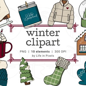 10 Winter Clipart - PNG Set, Instant Download, Planner Stickers ...