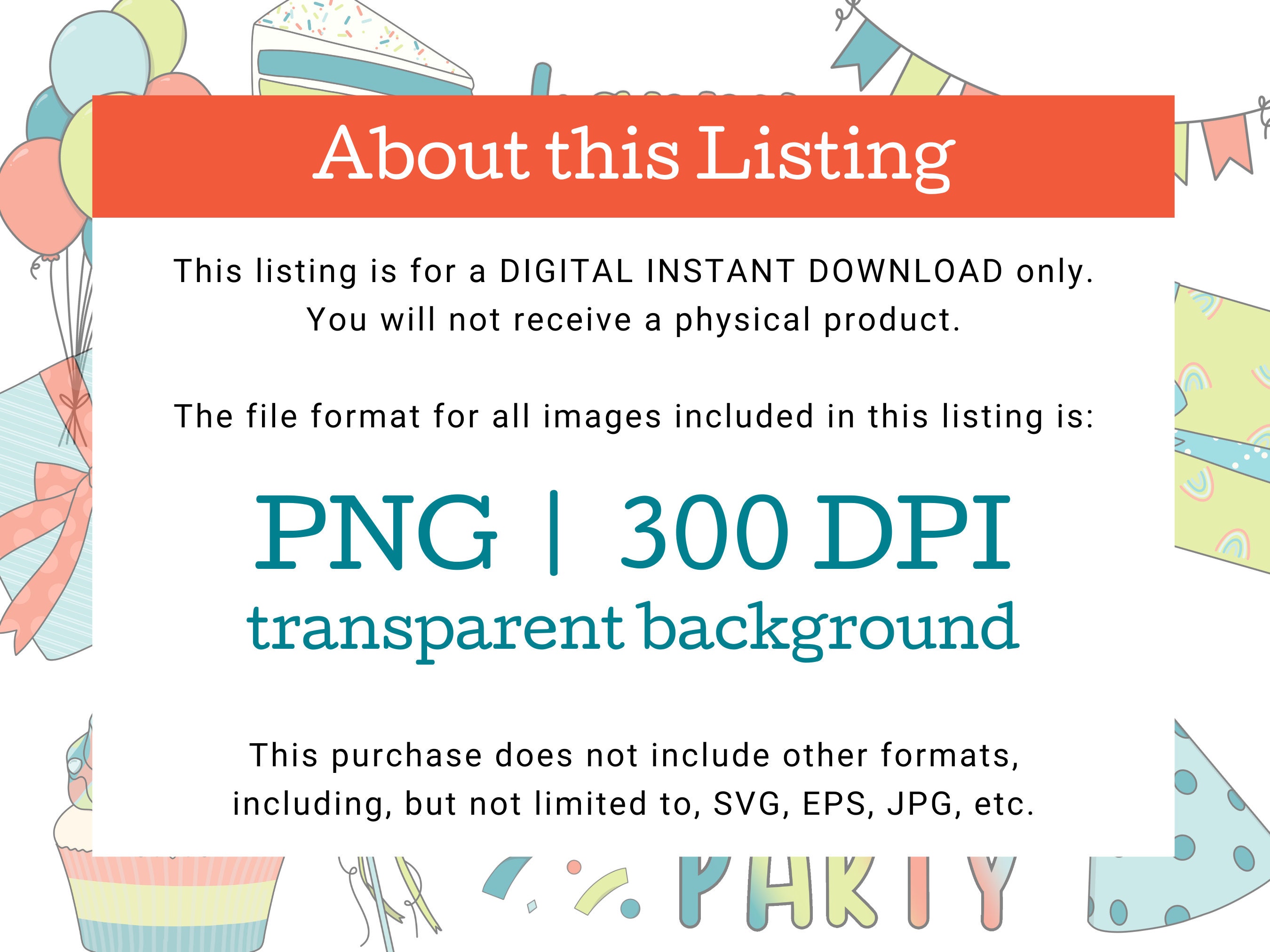 Colorful Birthday Clipart - Happy Birthday, Instant Download, PNG ...