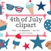 4th of July Clipart - Patriotic America, Instant Download, PNG, Planner ...