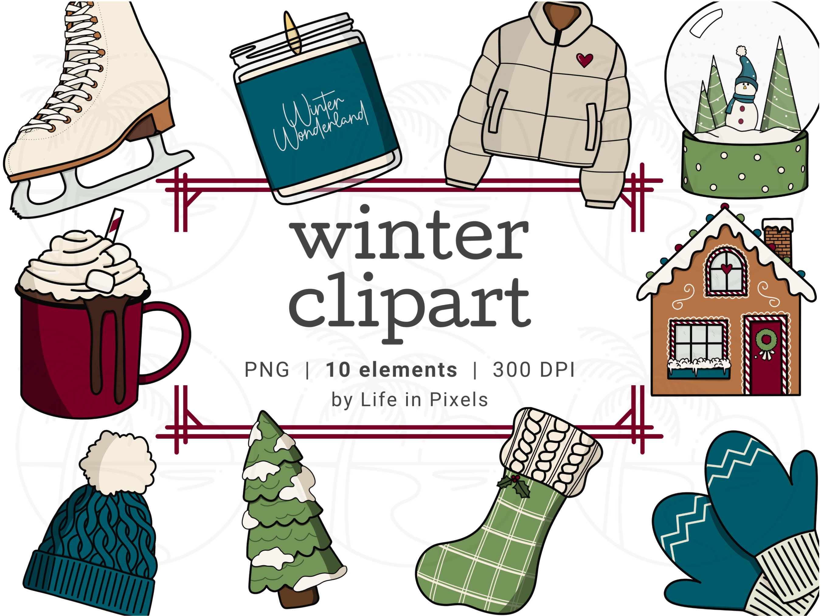 40 Seasonal Clipart Bundle - PNG Set, Instant Download, Planner ...