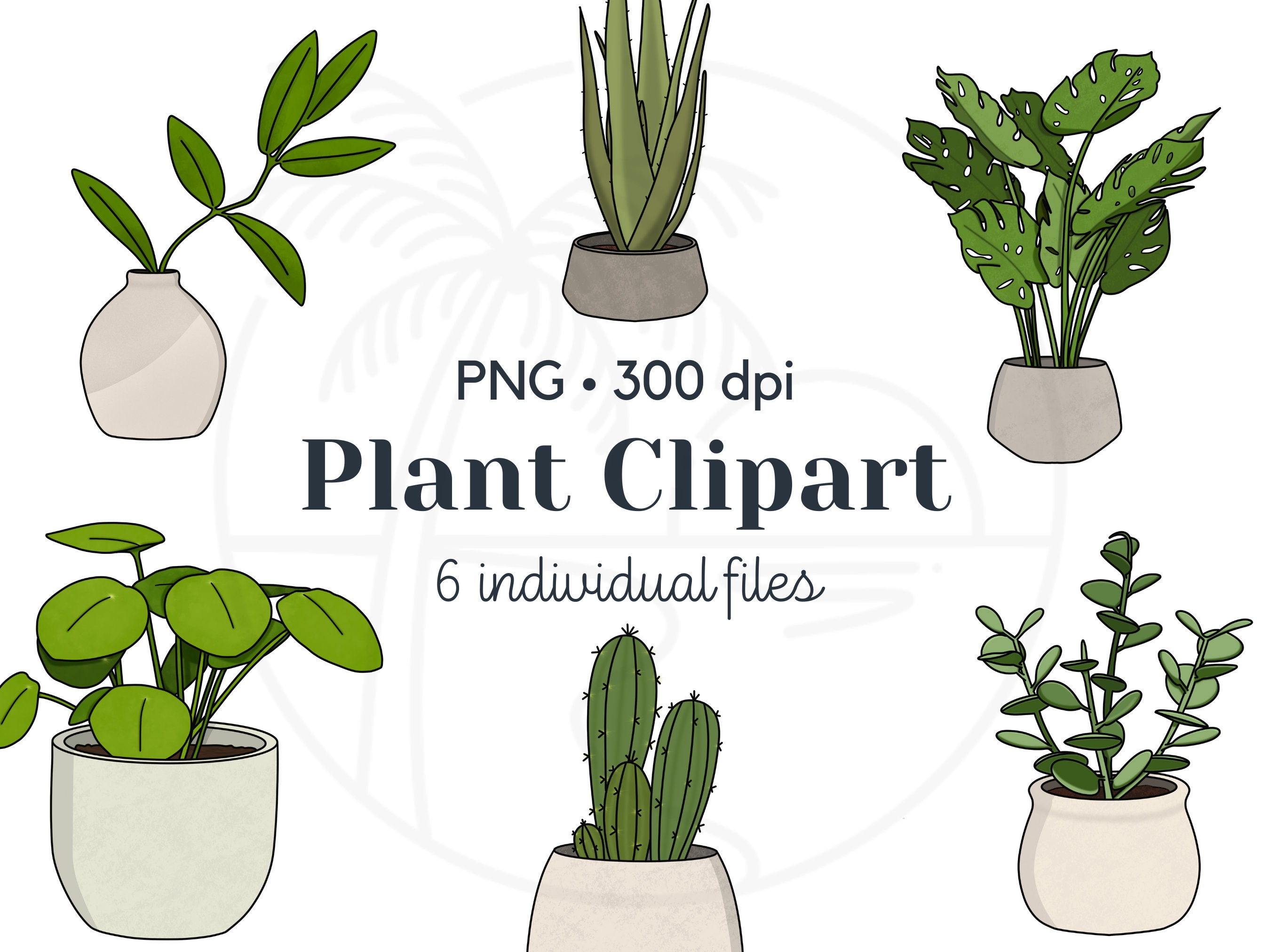 6 House Plant Clipart - PNG Set, Instant Download, Planner Stickers ...