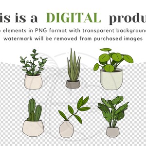 6 House Plant Clipart - PNG Set, Instant Download, Planner Stickers ...