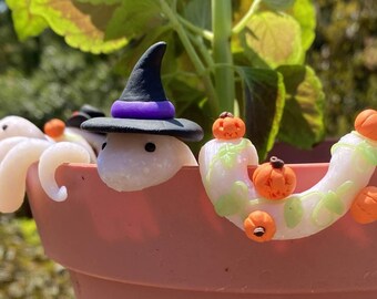 Pool Themed Flower Pot Snake Buddy Hand-crafted Clay Sculpture, Cute ...