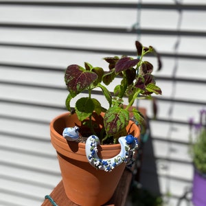 Flower Pot Snake Buddy, Blueberry Hand-crafted Clay Sculpture, Cute ...