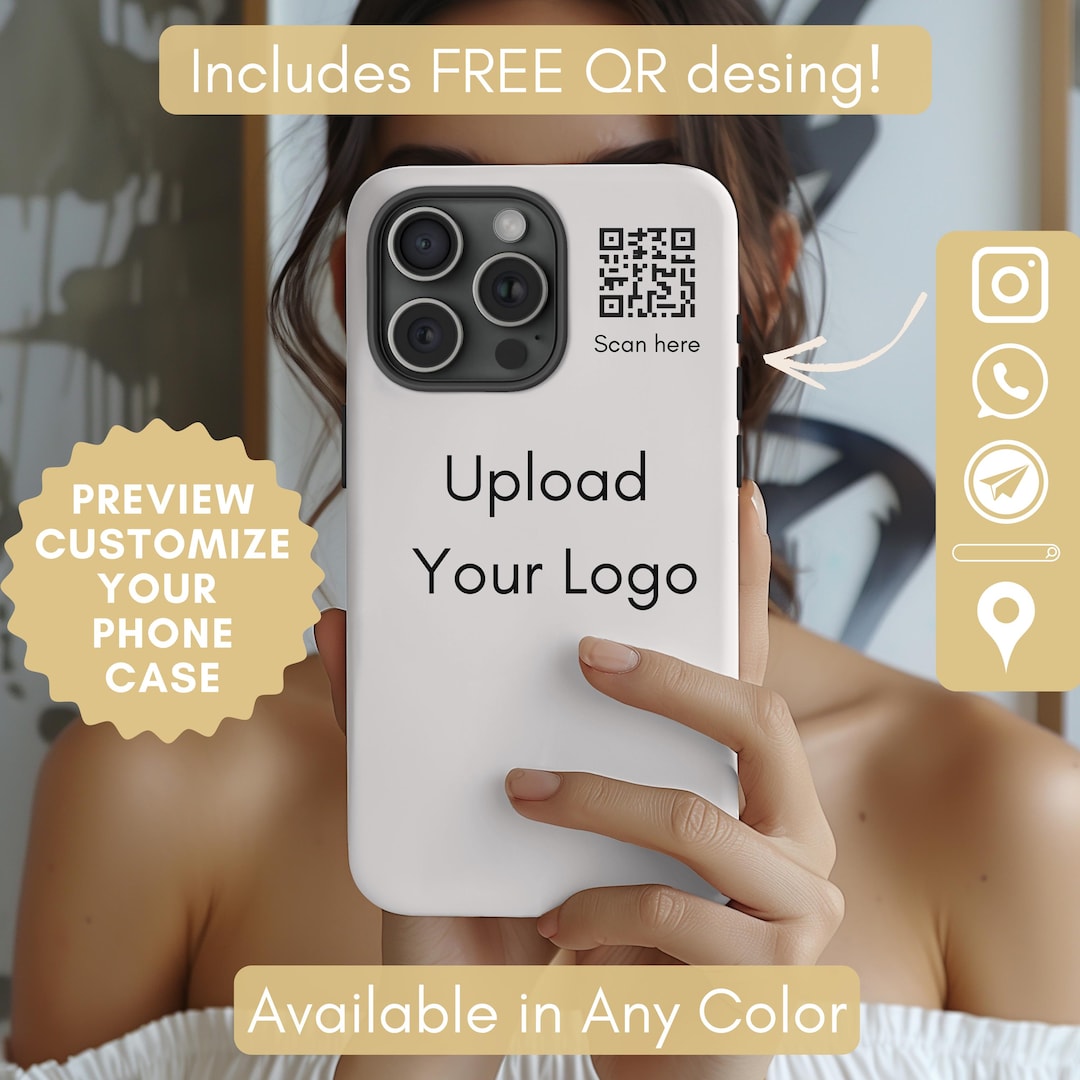 Custom Phone Case With Logo and QR Code, Customized Case Matte ...