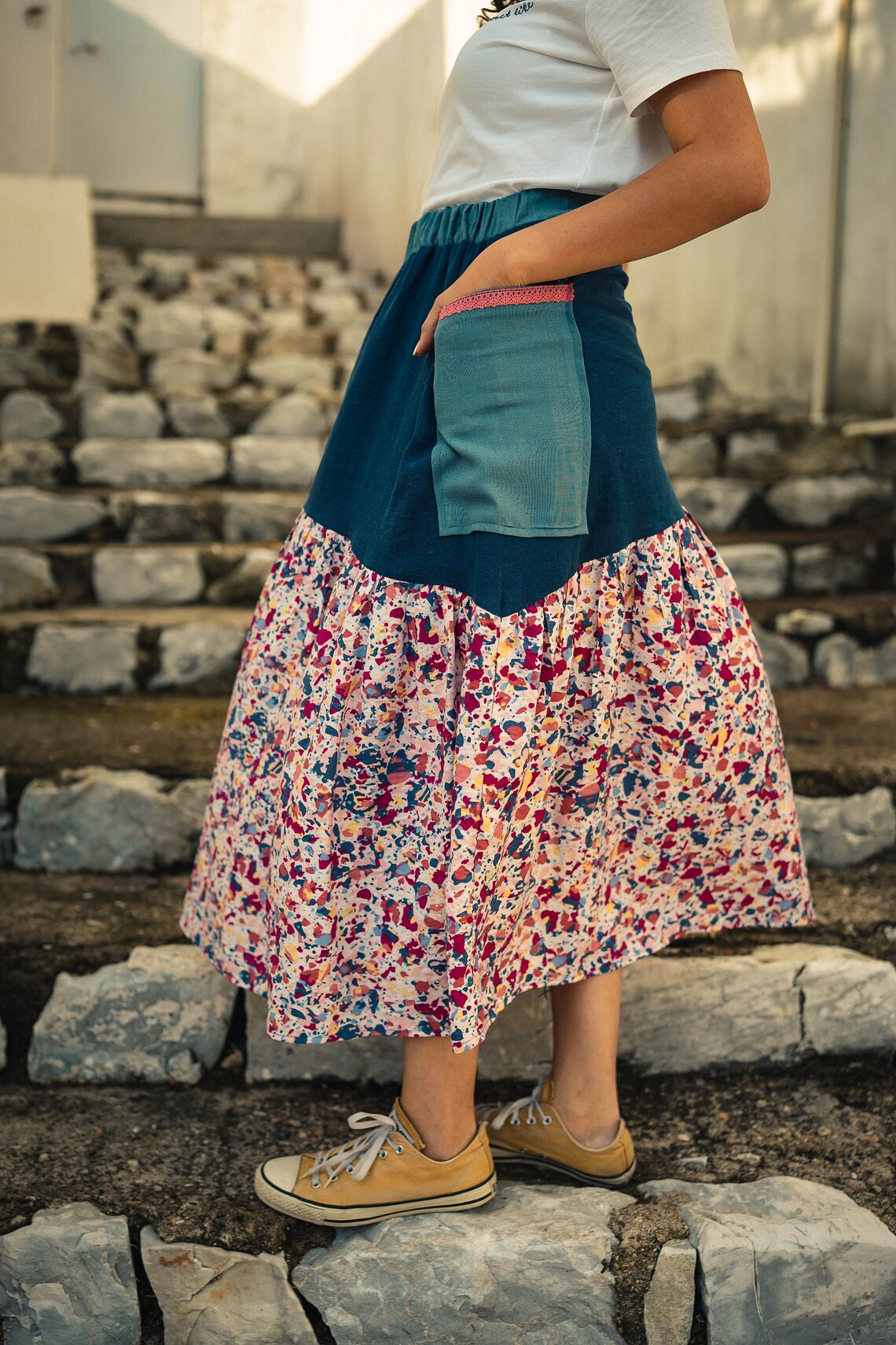 Women's Linen Skirt Sewing Pattern Pdf With Elastic Waistband ...