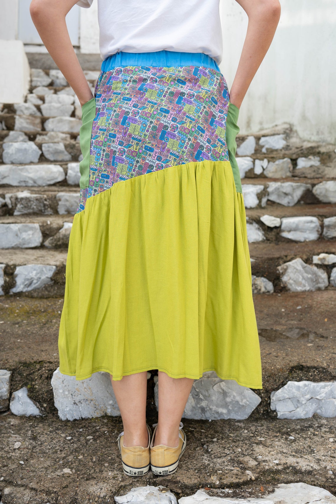 Women's Linen Skirt Sewing Pattern Pdf With Elastic Waistband ...