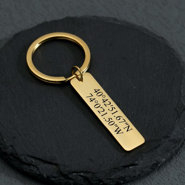 Coordinates Keychain - Etsy
