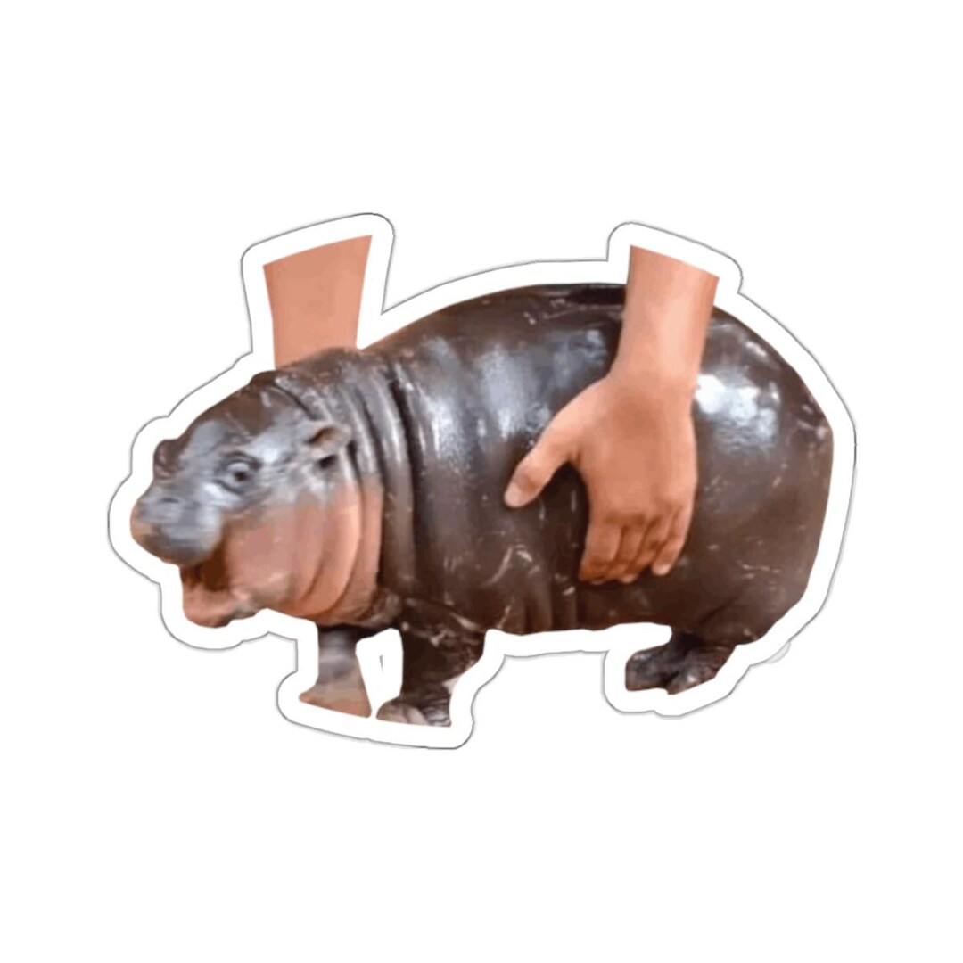 Funny Moo Deng Kiss-cut Stickers, Grab Cute Animal Decals for Laptop ...