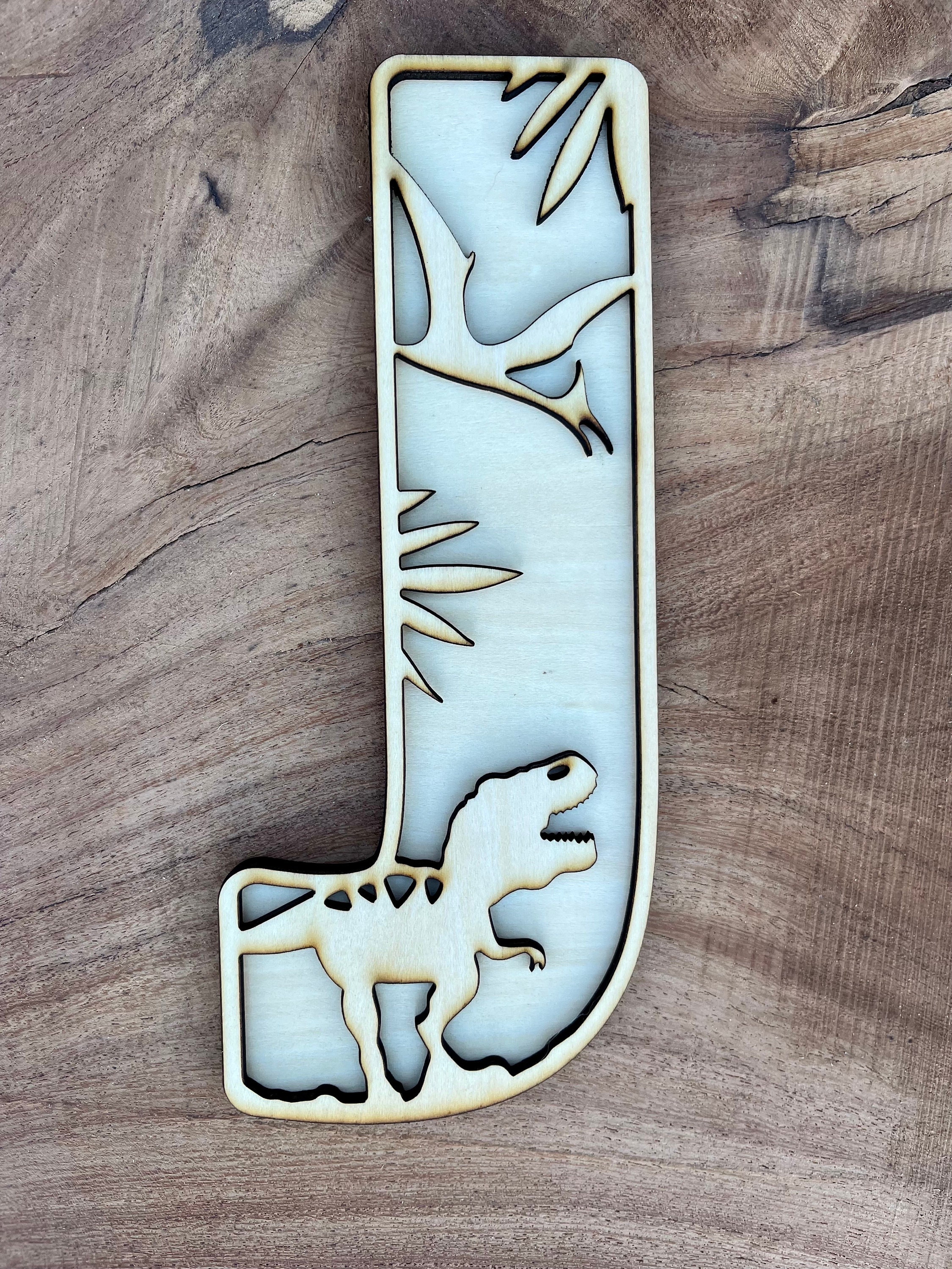 Dinosaur Kids Nursery Name Letters, Dinosaur Theme Layered Wood 3D ...