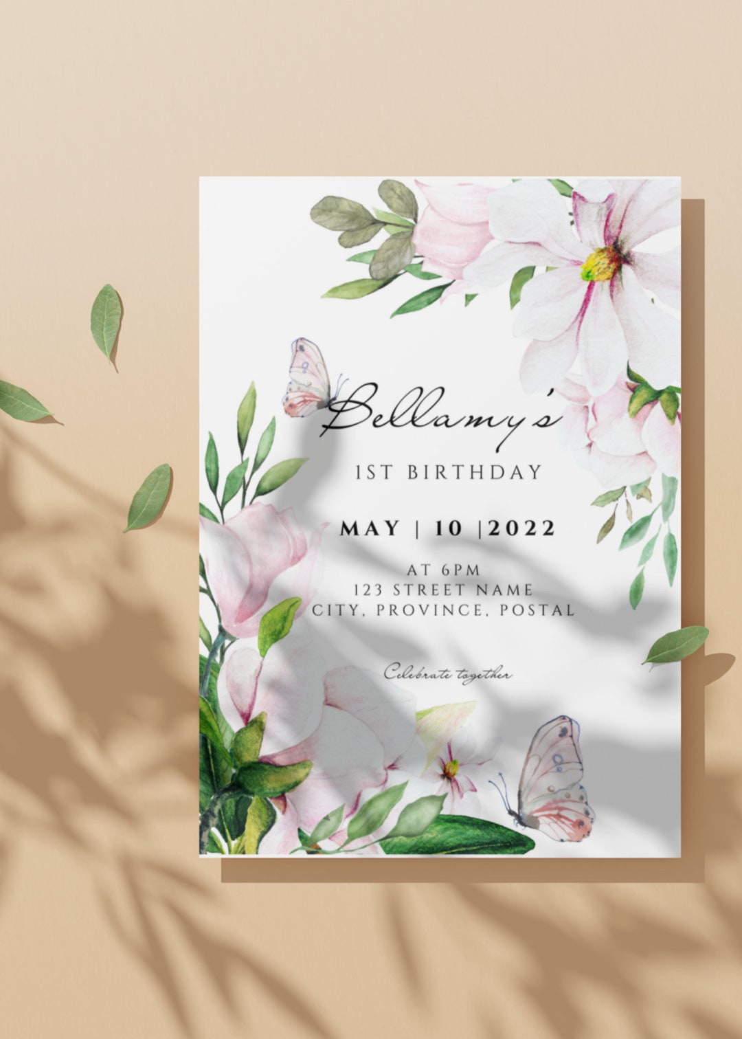 Spring Floral Birthday Invitation - Birthday Invite - Etsy