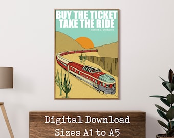 Buy the Ticket. Take the Ride Minimalist Print Poster - Etsy