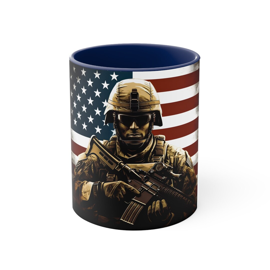 U.S. Army Military Trooper Veteran Logo Accent Coffee Mug - Etsy