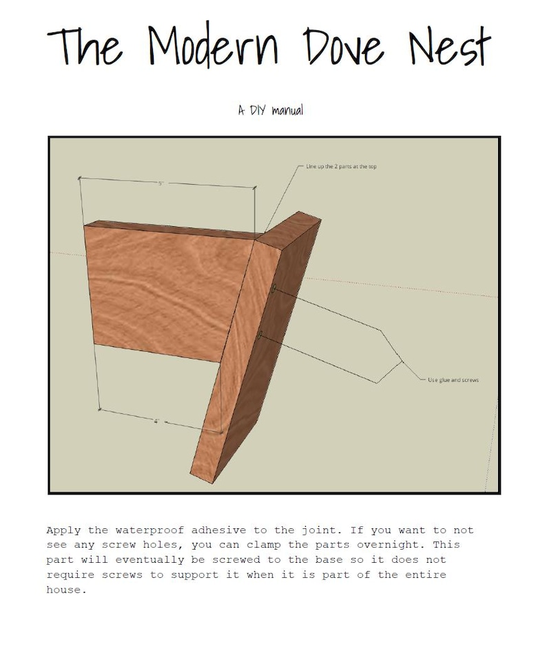 Modern Dove Nesting Box Plans, Modern Birdhouse DIY .pdf, Woodworker ...