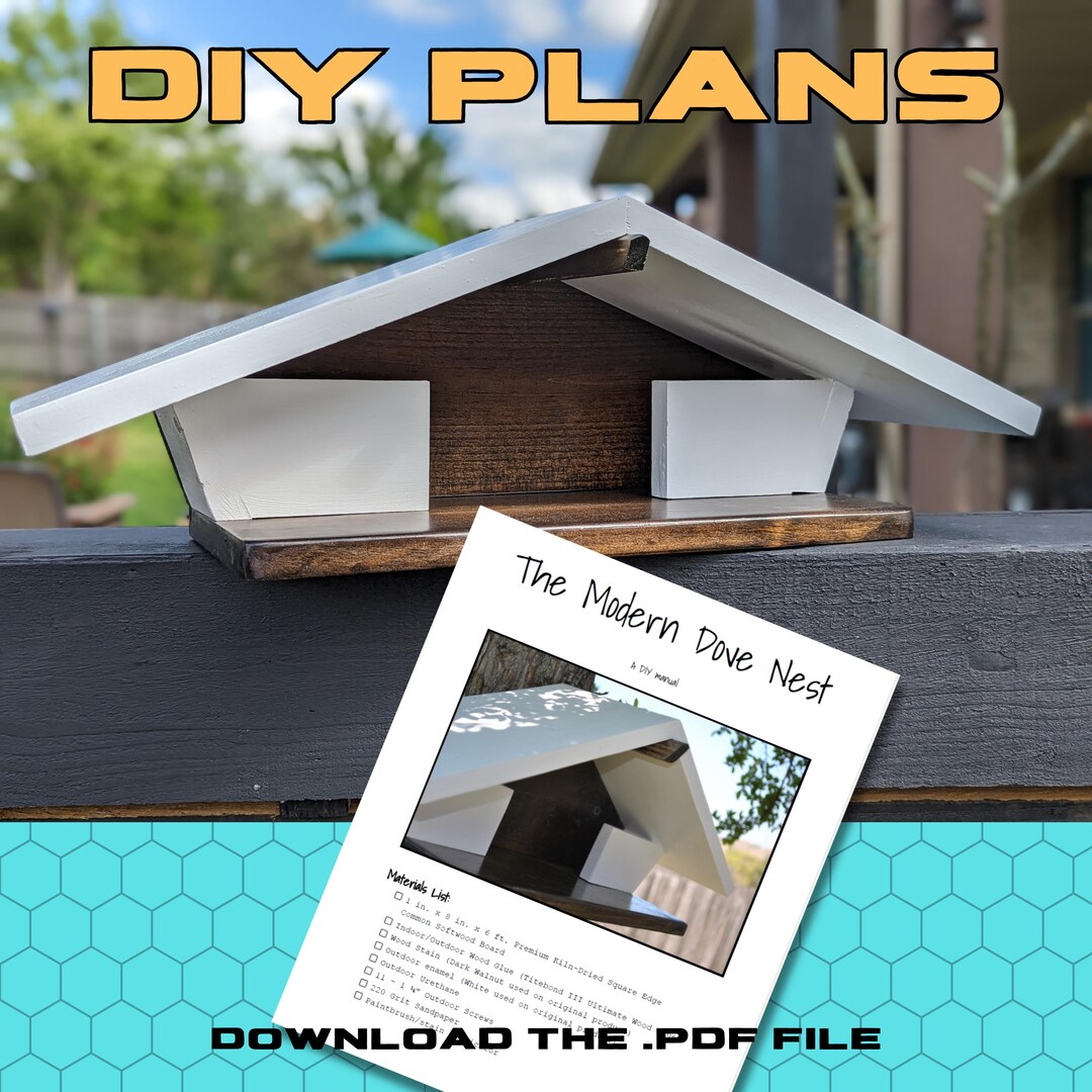 Modern Dove Nesting Box Plans, Modern Birdhouse DIY .pdf, Woodworker ...