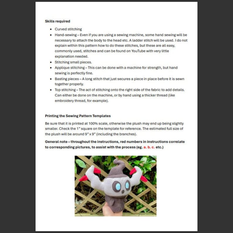 Digital Sewing Pattern Phantump Pokemon Inspired Sewing Plush Pattern ...