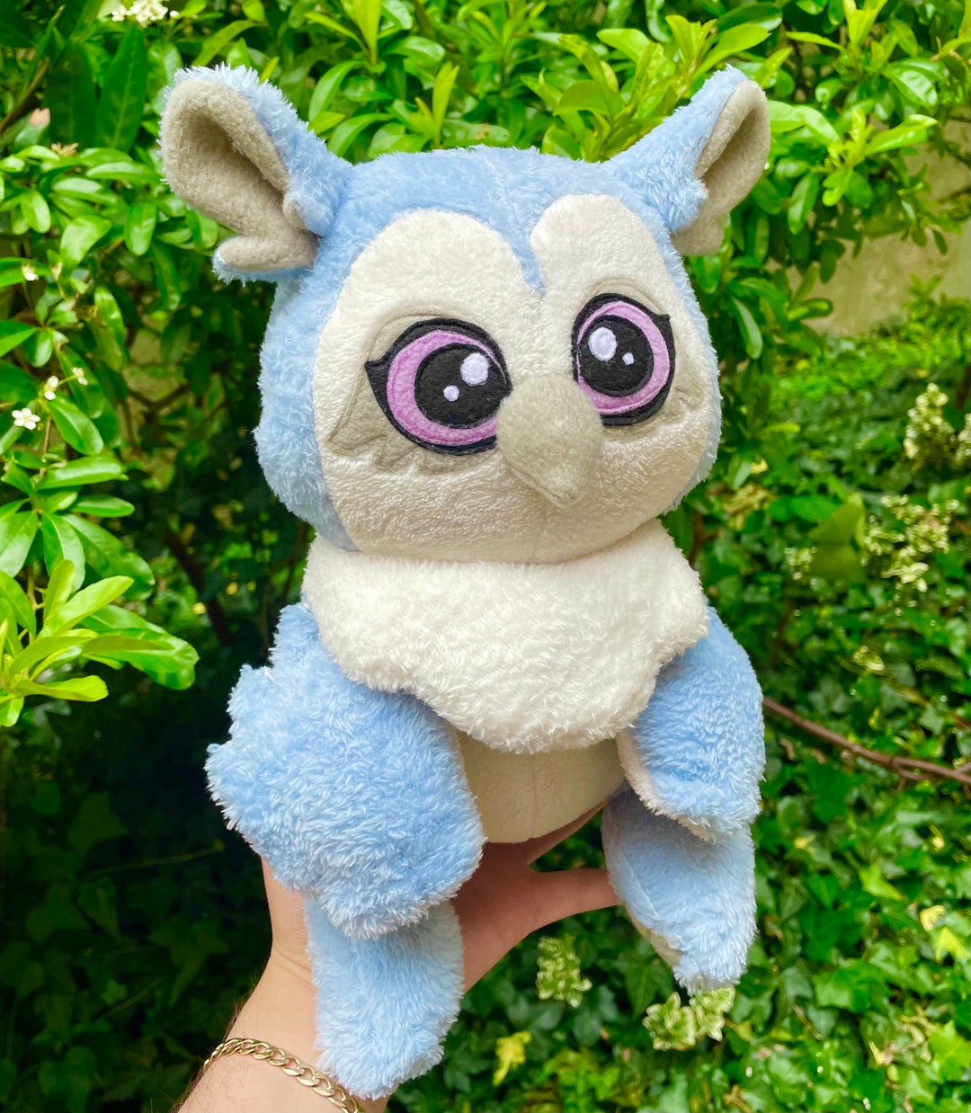 Snowy Light Blue and Ivory White Owlbear Plushie, Hand-crafted - Etsy
