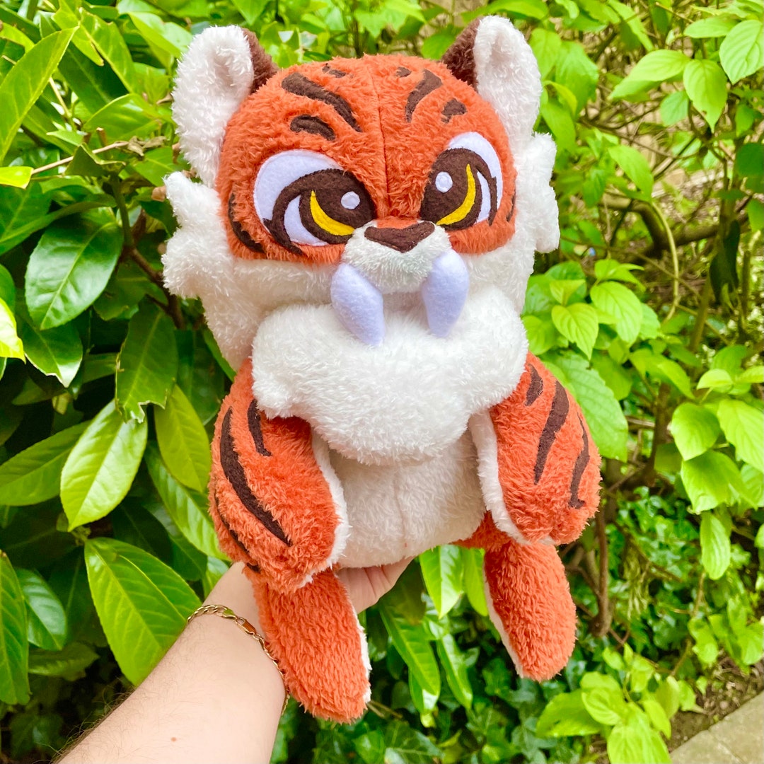 Hand Made Plush Rust Orange and Deep Brown, Floppy Sabertooth Tiger ...