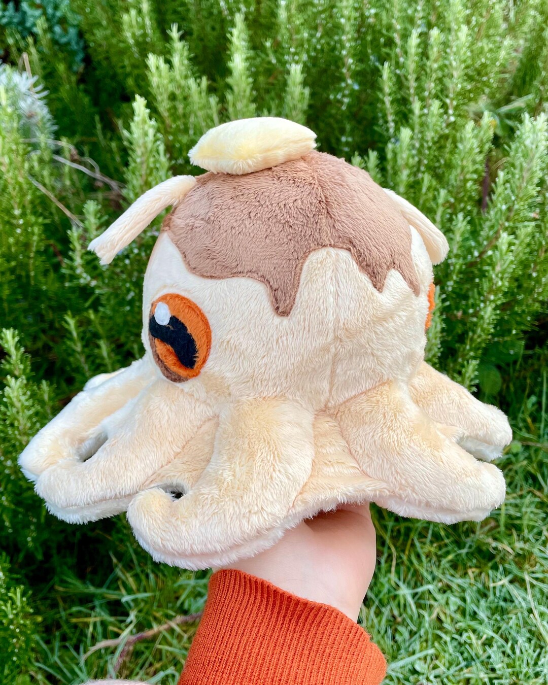 Hand Crafted Plushie - Pancake Cream Dumbo Octopus Plush With Carmel ...