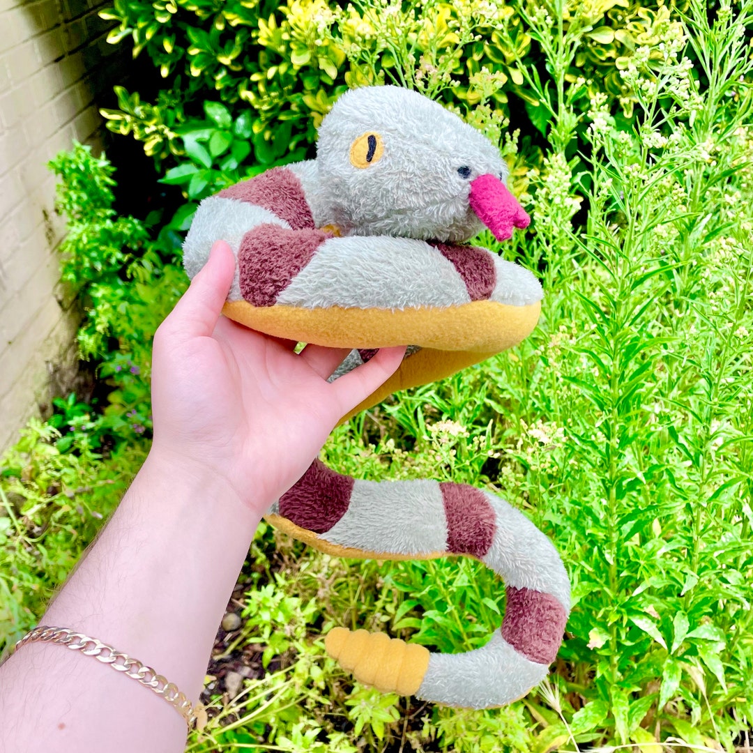 Brown and Sage Green Fluffy Rattle Snake Plushie, Hand Crafted and ...