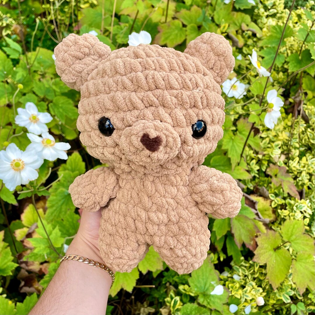 Extra Big Crocheted Stuffed Teddy Bear Plushie, Hand-crafted and Ready ...