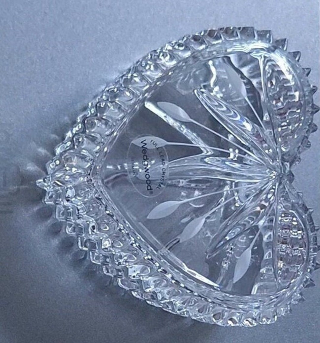 Heart Treasure/ Trinket Box in Vintage Full Lead Crystal From Wedgewood ...
