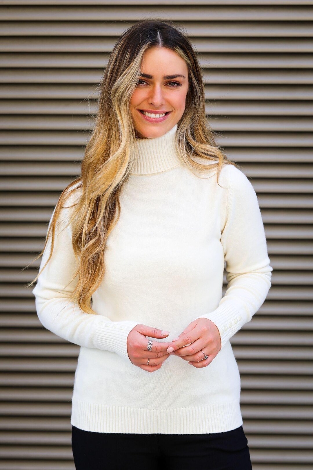 Polo Neck Angora Wool Blend Jumper: Made in Italy, Size 8-14 - Etsy