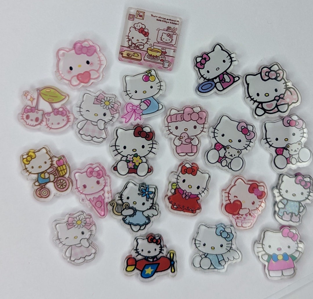 20pcs Acrylic Hello Kitty/sanrio, Diy Keychain, Diy Charm, Phone Case ...