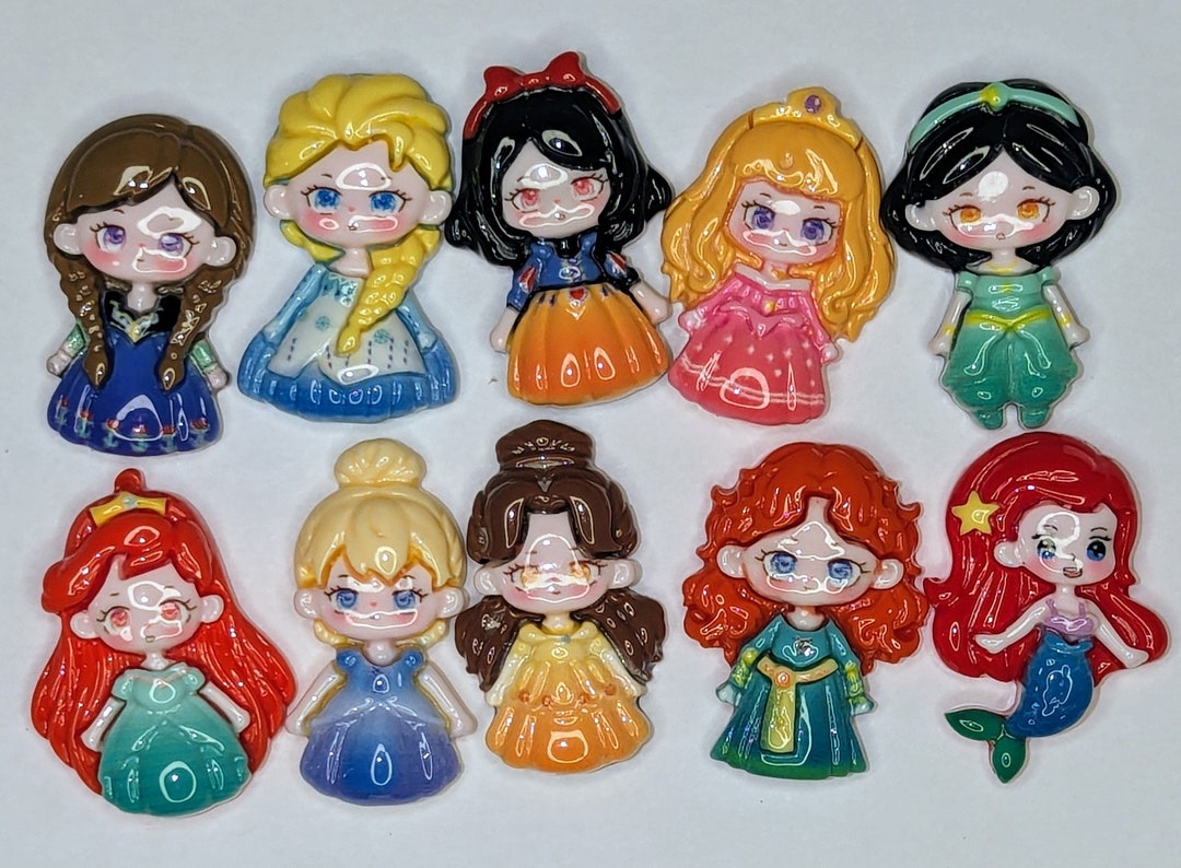10pcs Disney Princess Resin Flatback Cabochon Charm, DIY Charms ...
