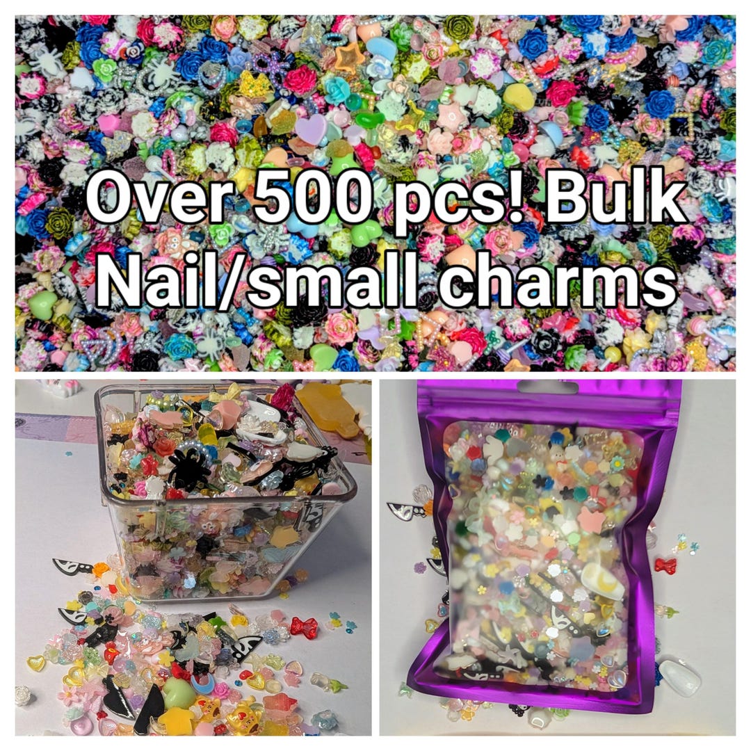 Over 500 Pcs - Bulk Small Charm/nail Charm Resin Flatback Cabochon ...