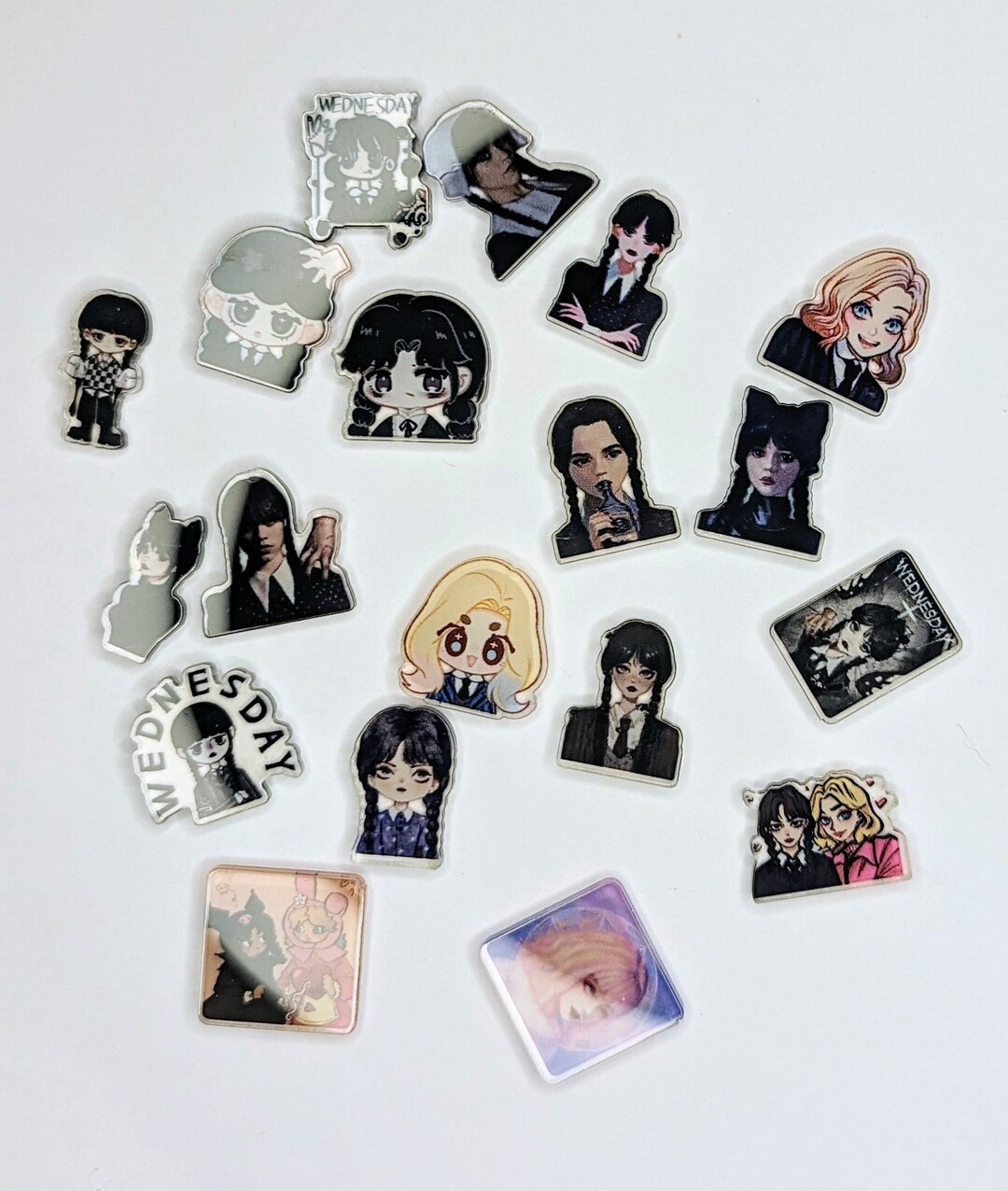 20pcs - Acrylic Wednesday Addams, Diy Keychain, Diy Charm, Phone Case ...