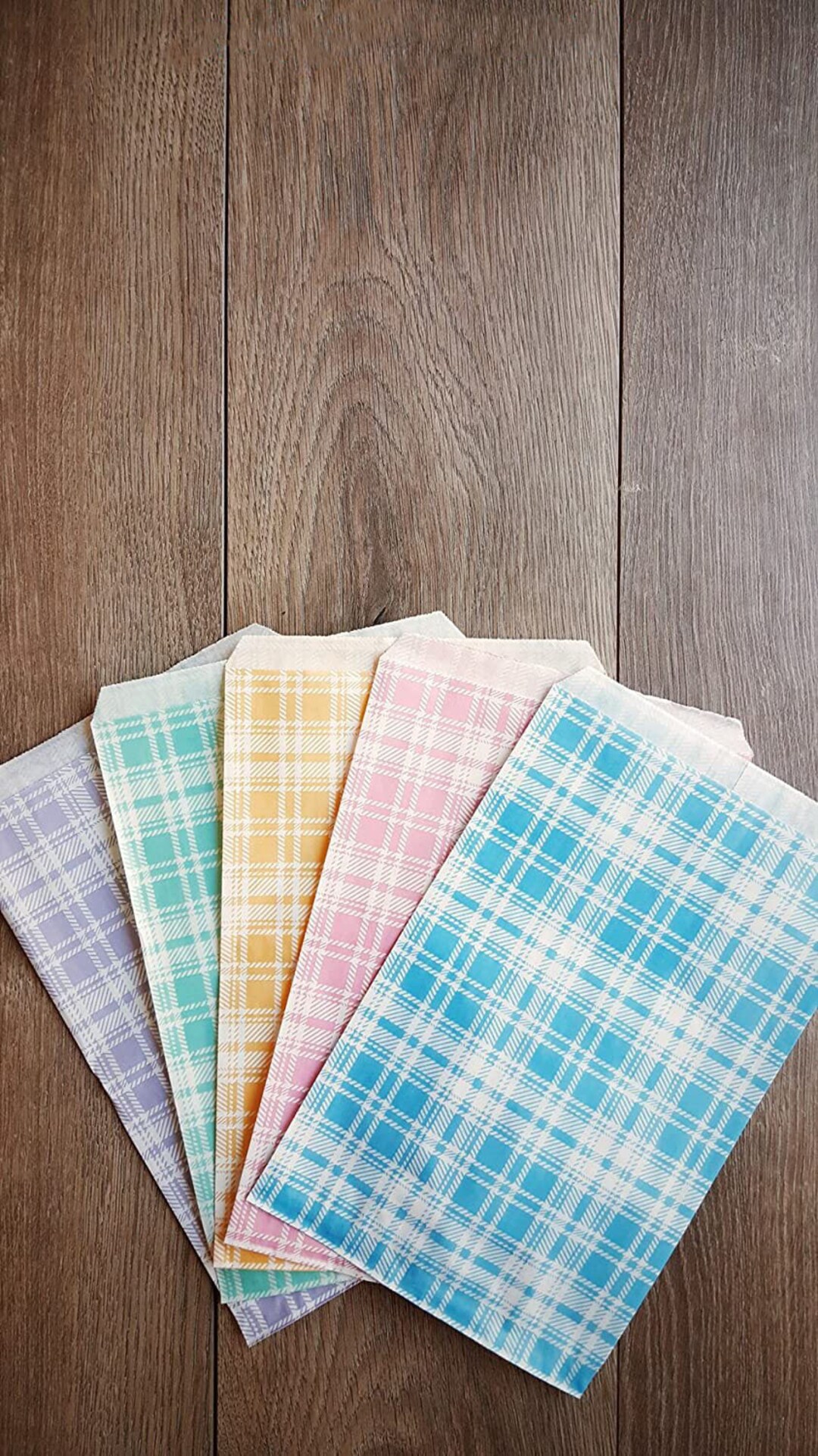 Assorted Color Plaid Flat Paper Bag, 100 Pc. 6 X 9 Inch, Merchandise ...