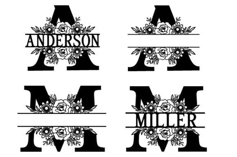 SVG Alphabet Monogram Letter Lase Cut - Etsy