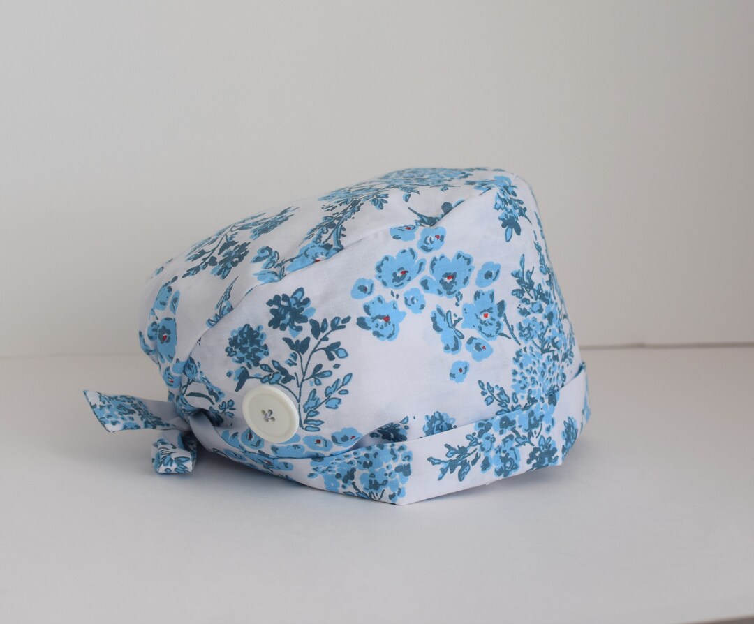 Scrub Cap, Surgical Scrub Hats, Surgery Caps,scrub Caps, Floral Blue ...
