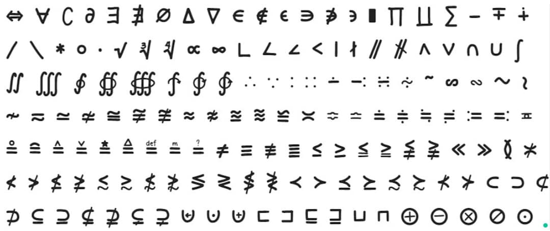 Handwritten MATH Symbols and Greek Letters Font - Etsy
