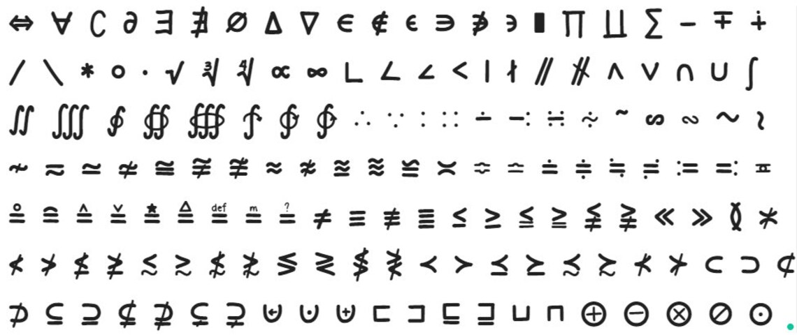 Handwritten MATH Symbols and Greek Letters Font - Etsy