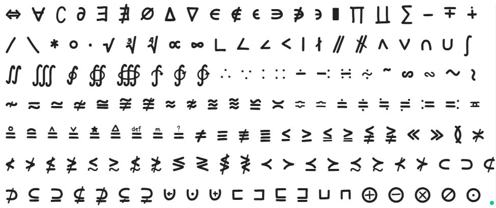 Handwritten MATH Symbols and Greek Letters Font - Etsy