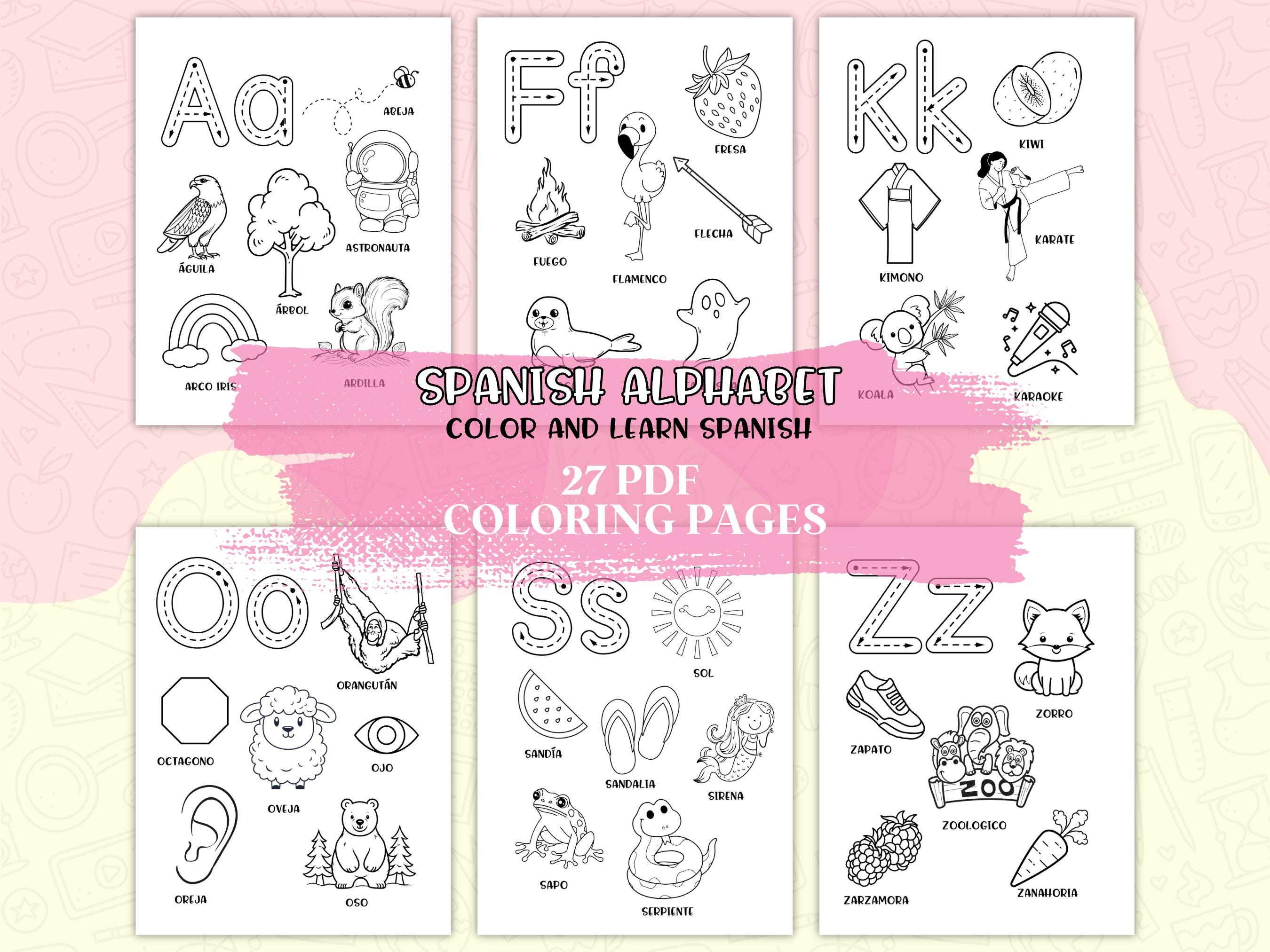 Spanish Alphabet Coloring Book | Printable PDF Download | Fun ...