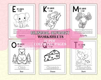 Printable Spanish Alphabet Coloring Book A to Z Instant Download PDF - Etsy