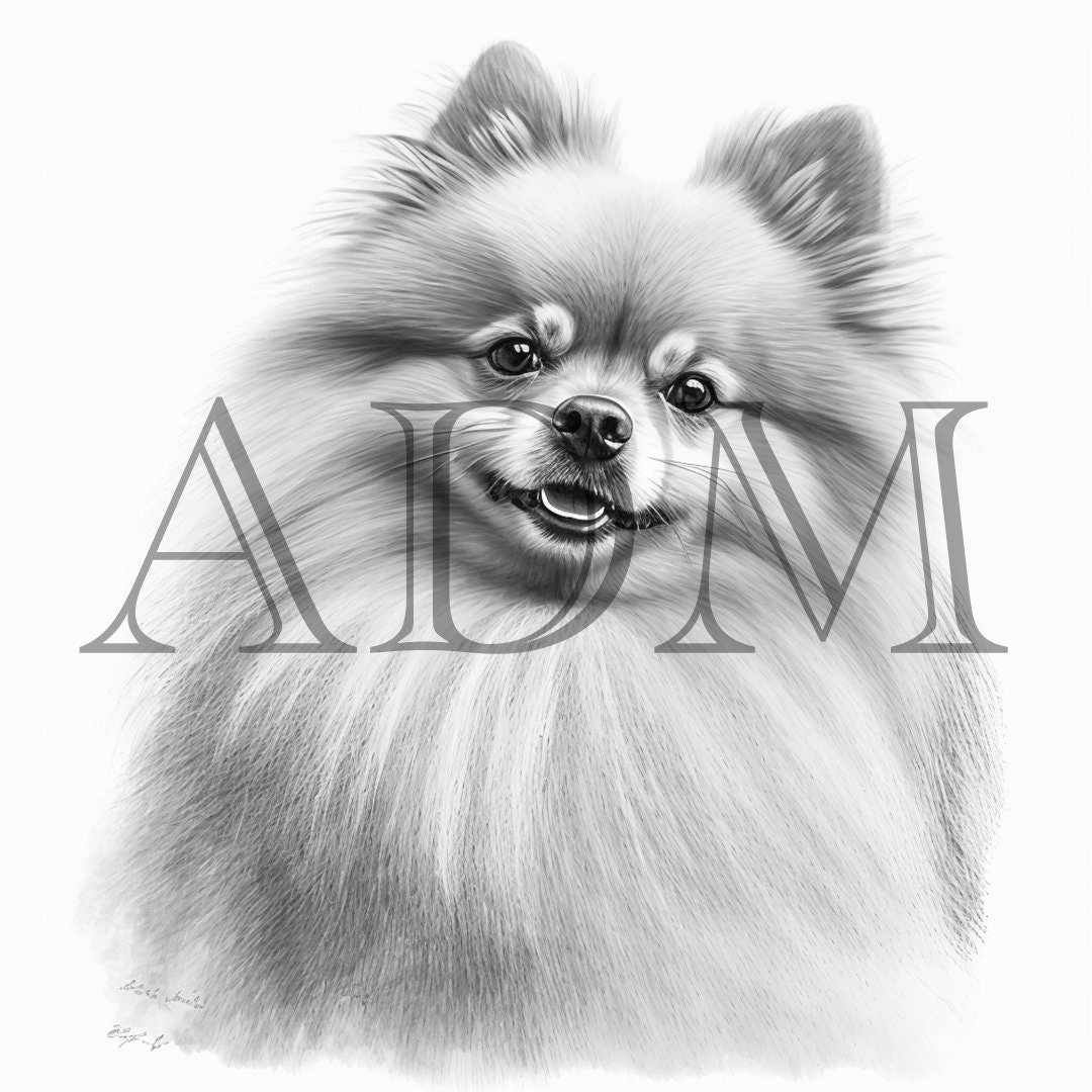 Pomeranian Sketch digital Download - Etsy