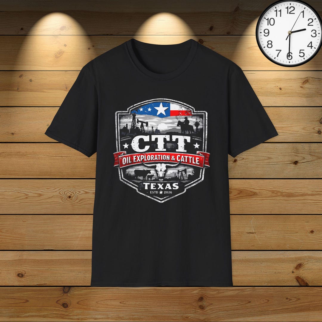 CTT Oil Exploration & Cattle Texas T-shirt | Lone Star Shield Logo - Etsy