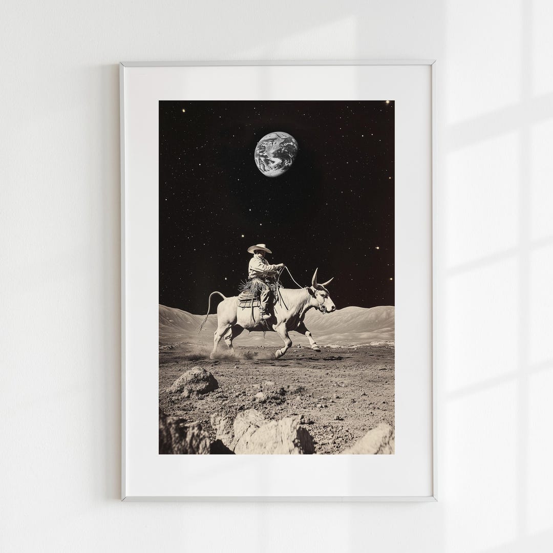 Space Cowboy, Cowboy in Space, Gifts for Him, Digital Art Print ...