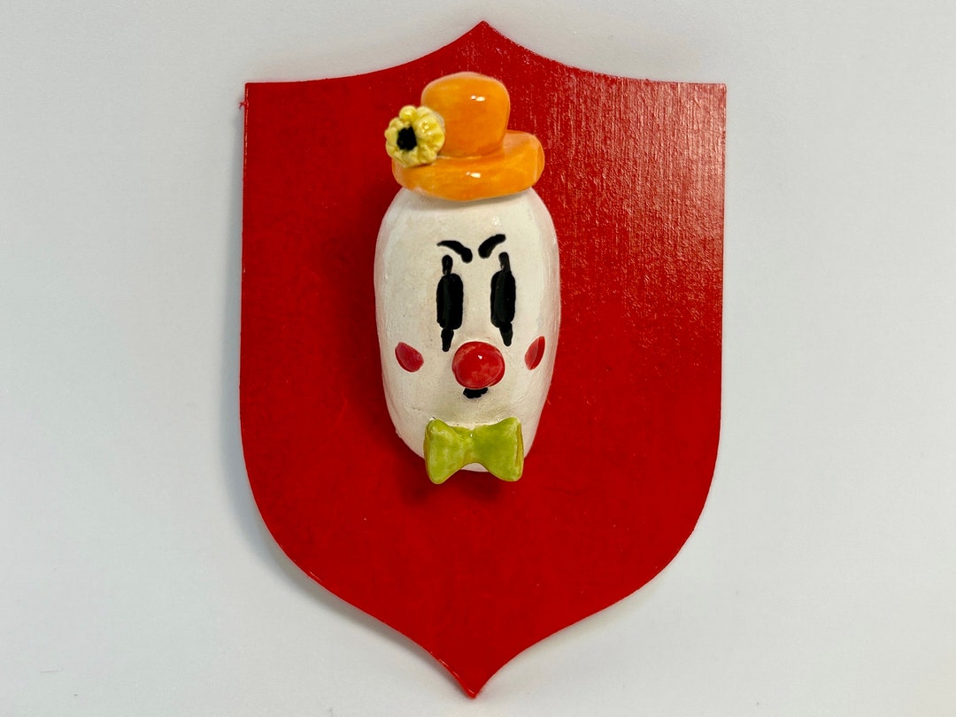 Handbuilt Ceramic Faux Taxidermy Creepy Clown Head Trophy Plaque Wall ...