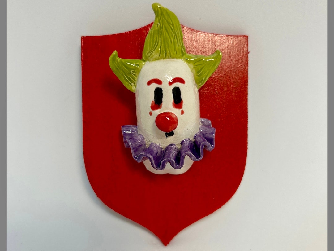 Handbuilt Ceramic Faux Taxidermy Creepy Clown Head Trophy Plaque Wall ...