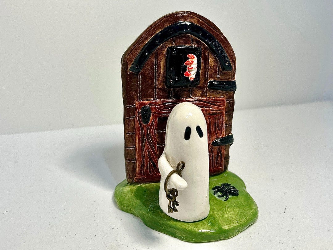 Handbuilt Ceramic Ghostie Key Holder of the Crypt Spooky Pottery Decor ...