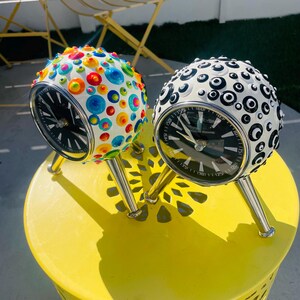 Metal White Orb Table Top Clock Mid Century Modern - Etsy