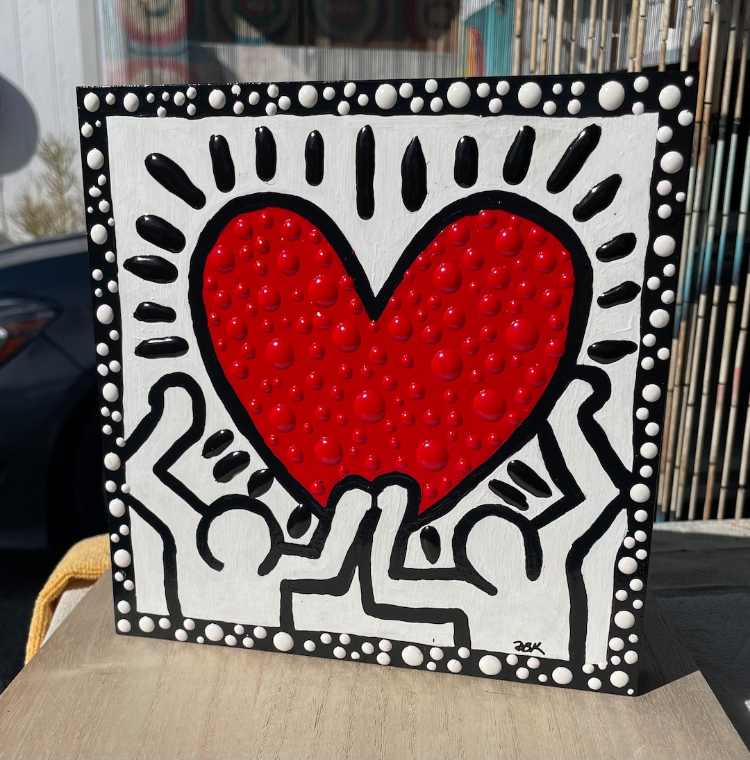 Love Heart. inspired by Keith Haring - Etsy