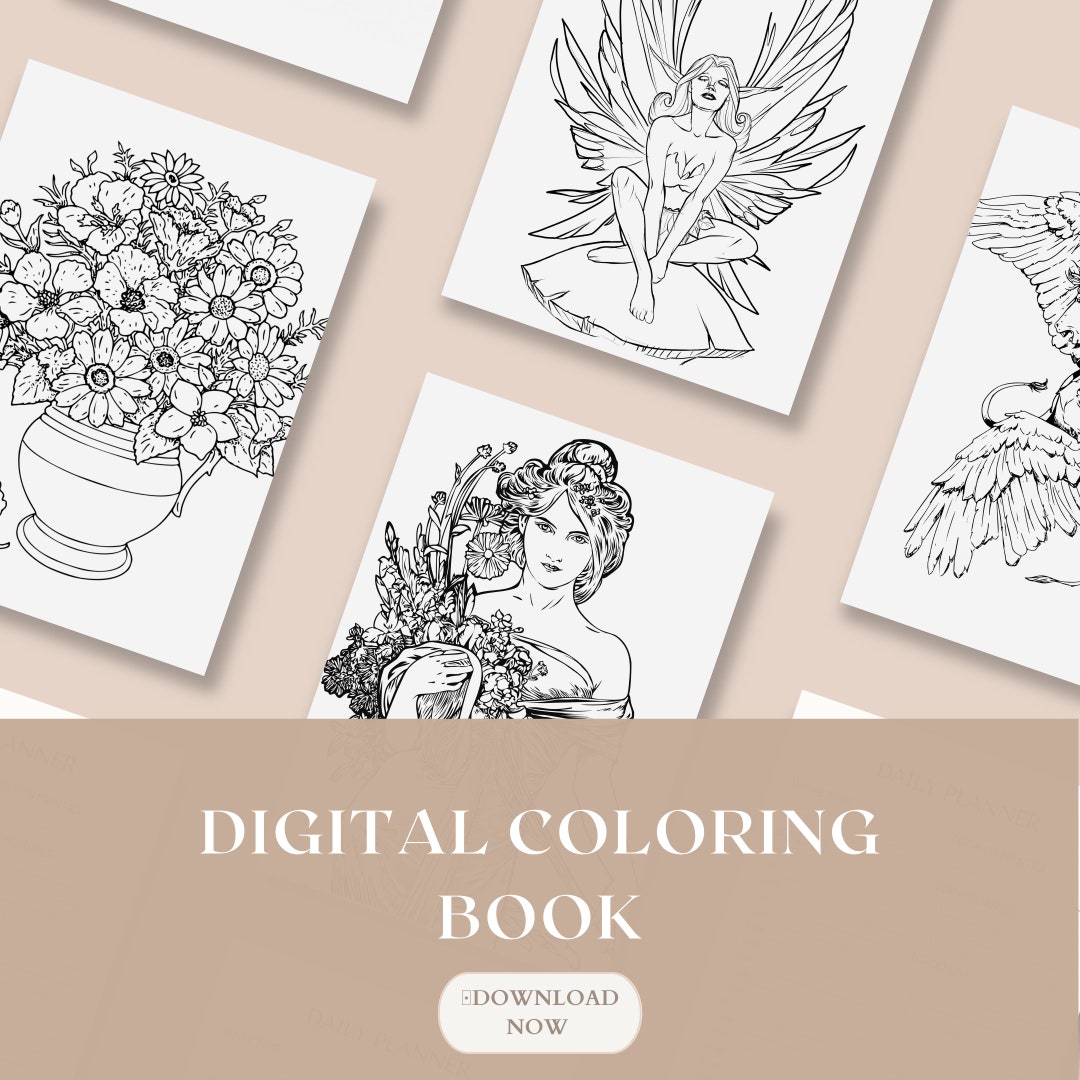 Vintage Style Coloring Book 50 Pages Adult Coloring Book - Etsy