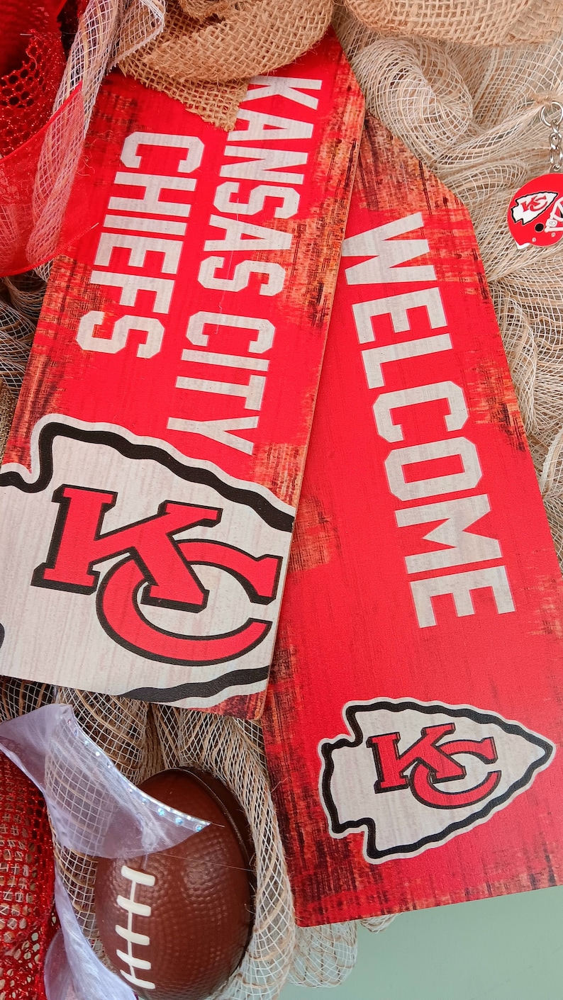 Kansas City Chiefs Football Wreath, With Official NFL Products. Fairy ...