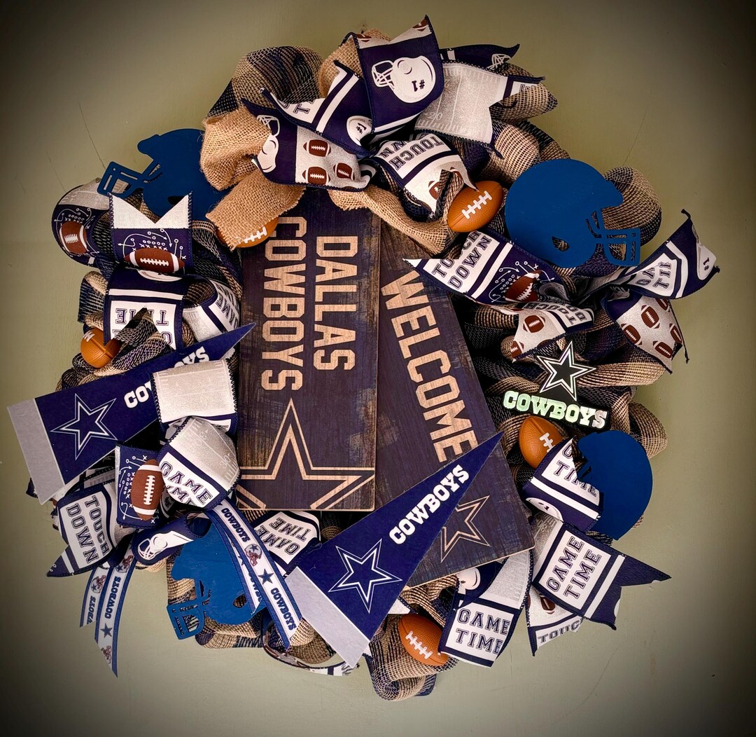 Dallas Cowboys Football Wreath, With Official NFL Products. Fairy ...